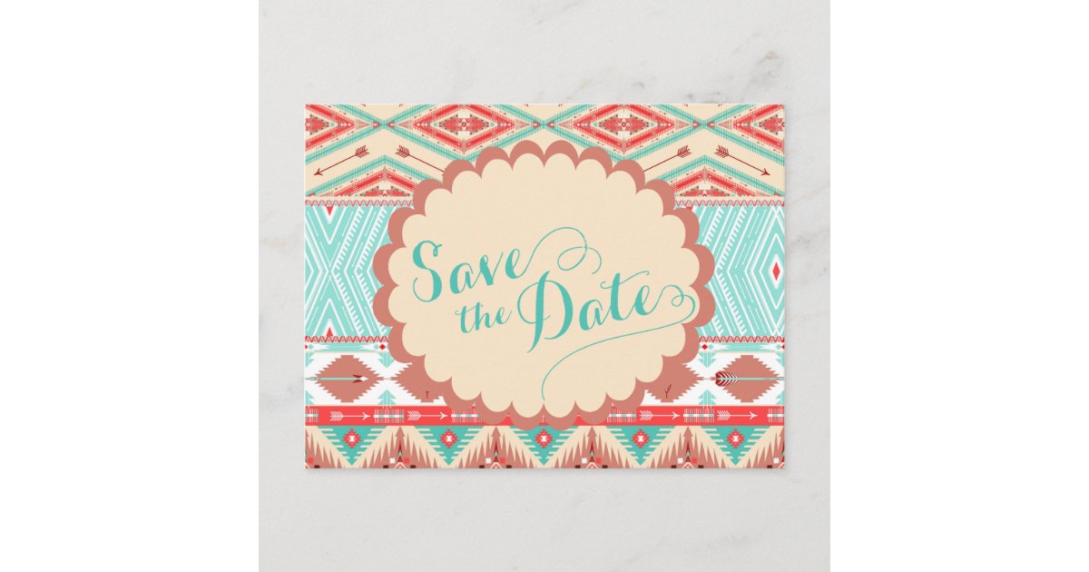 Native American Save the Date Announcement Postcard | Zazzle