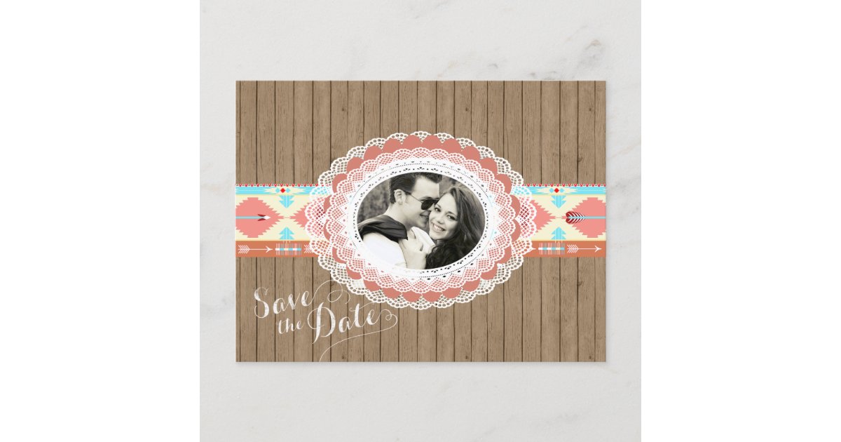 Native American Save the Date Announcement Postcard | Zazzle
