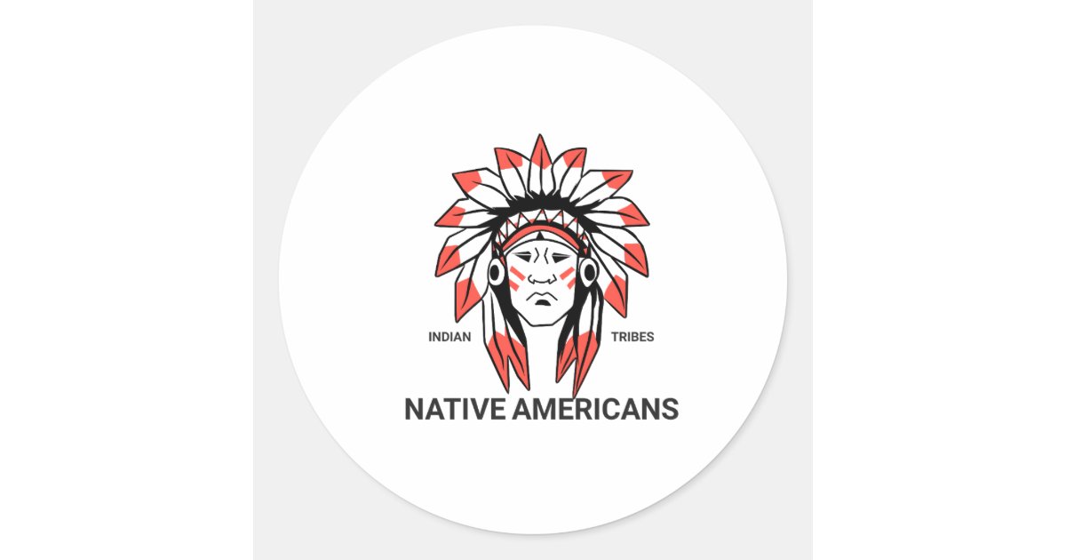 Native American Stikers Classic Round Sticker | Zazzle