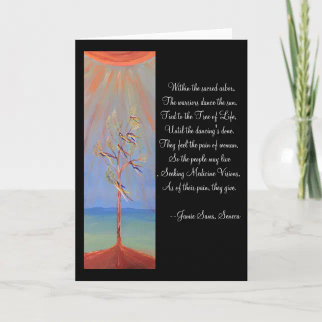 Native American Sun Dance Tree of Life Card | Zazzle