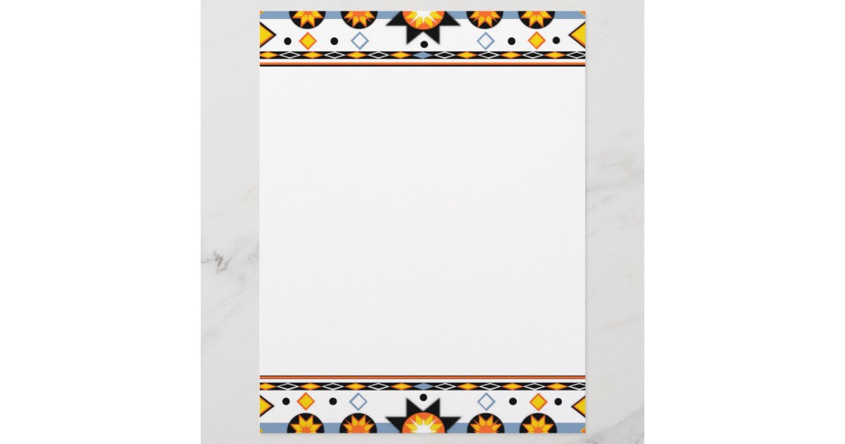 Native American Sun Pattern Letterhead | Zazzle