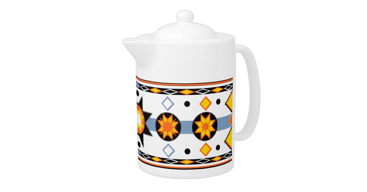Native American Sun Pattern Teapot | Zazzle