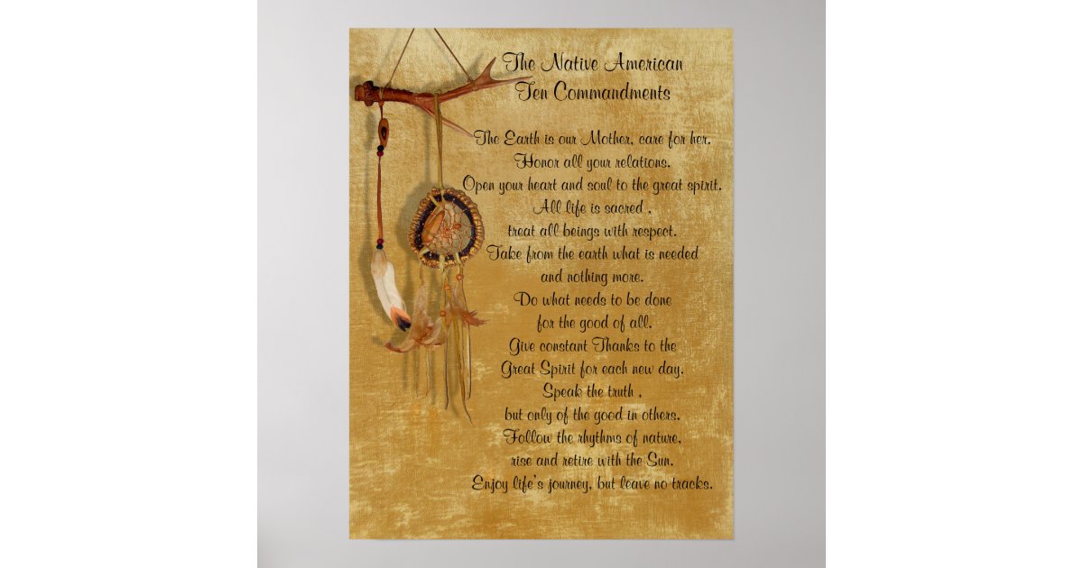 Native American Ten Commandments canvas Poster | Zazzle