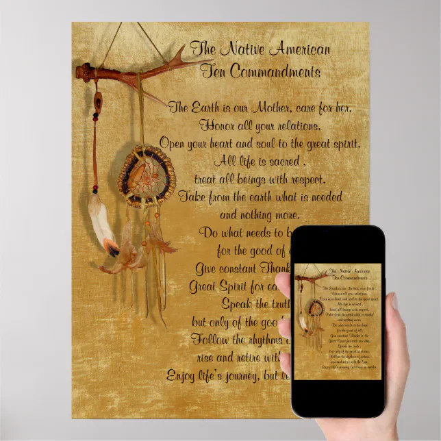 Native American Ten Commandments canvas Poster | Zazzle