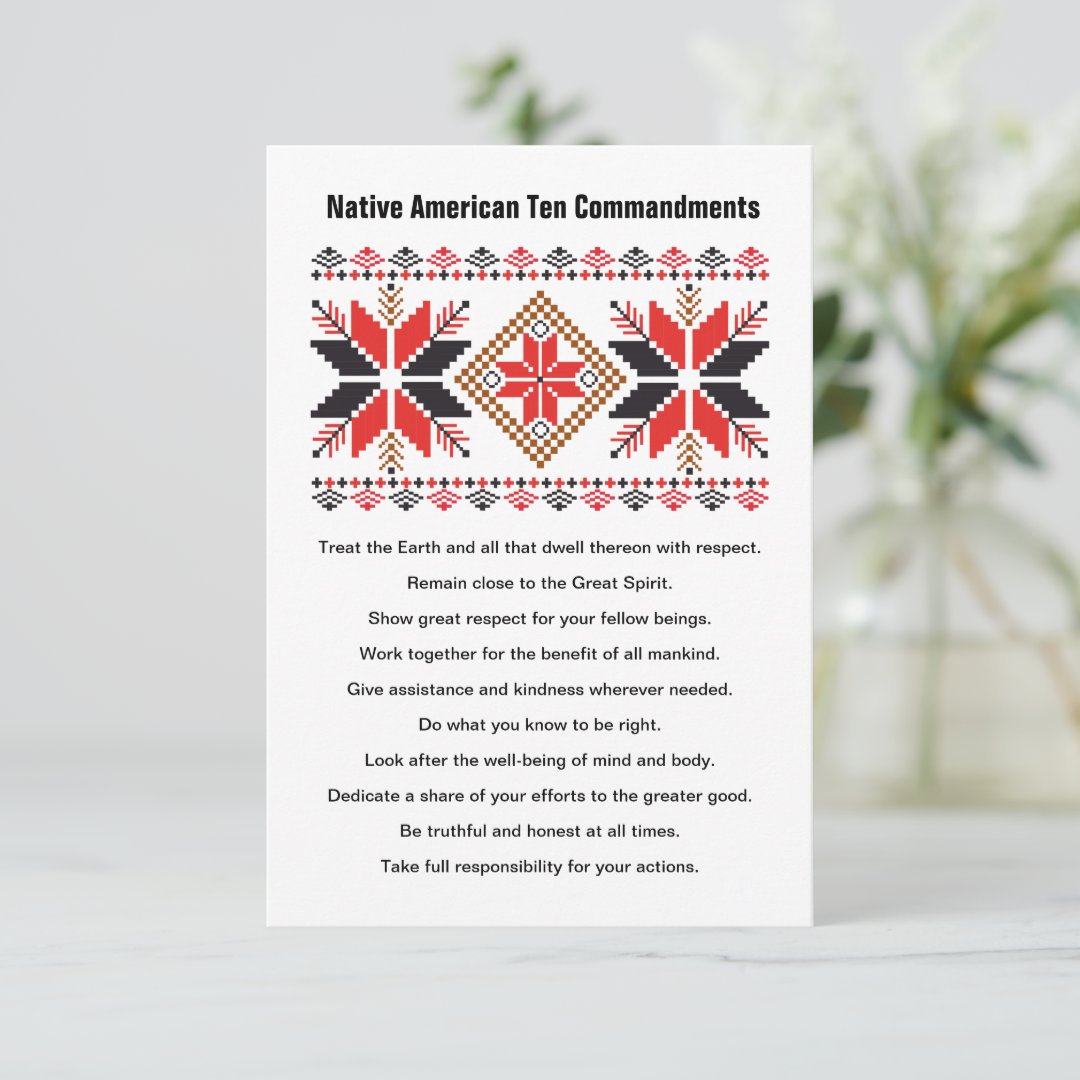 Native American Ten Commandments Flat Card | Zazzle