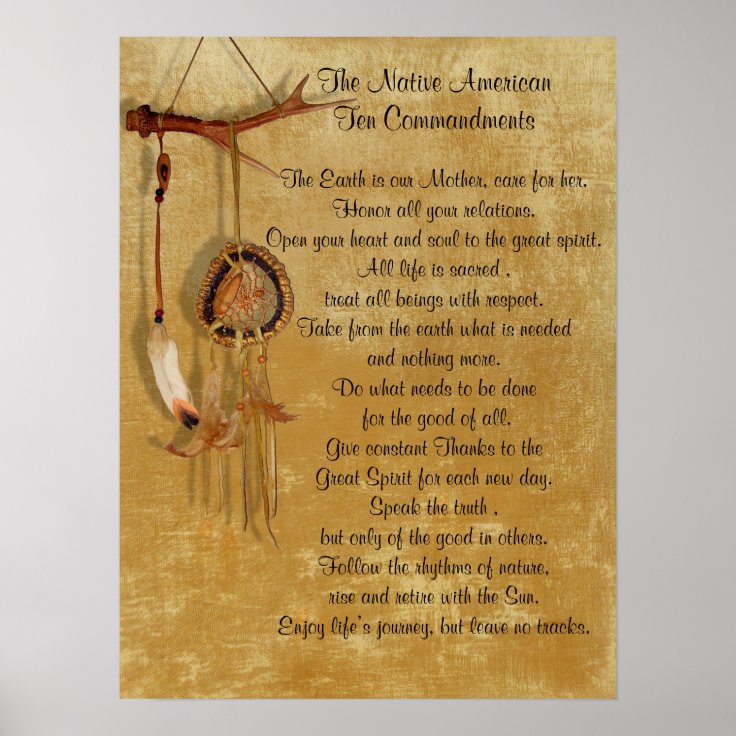 Native American Ten Commandments poster | Zazzle