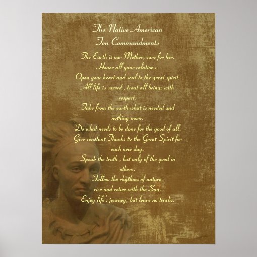 Native American Ten Commandments poster | Zazzle