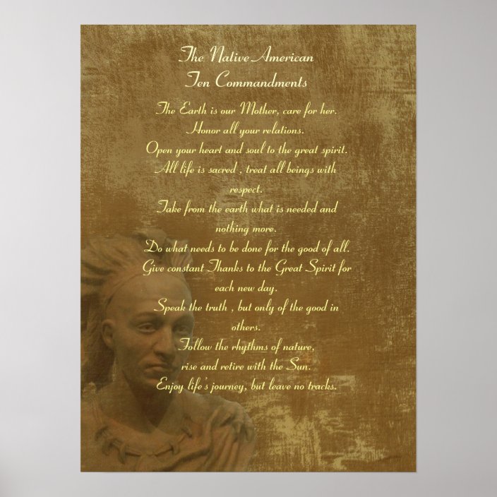 Native American Ten Commandments poster | Zazzle.com