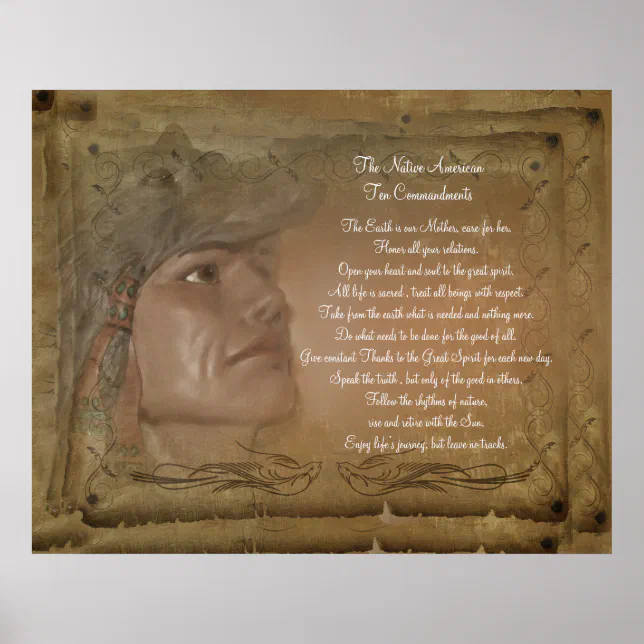 Native American Ten Commandments poster | Zazzle
