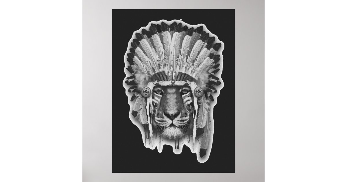 Native American Tiger Chief Poster | Zazzle