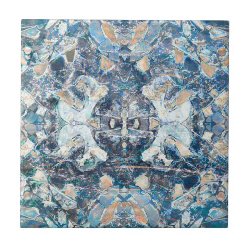 Native American Tribal Classic Blue Tan Design Ceramic Tile | Zazzle