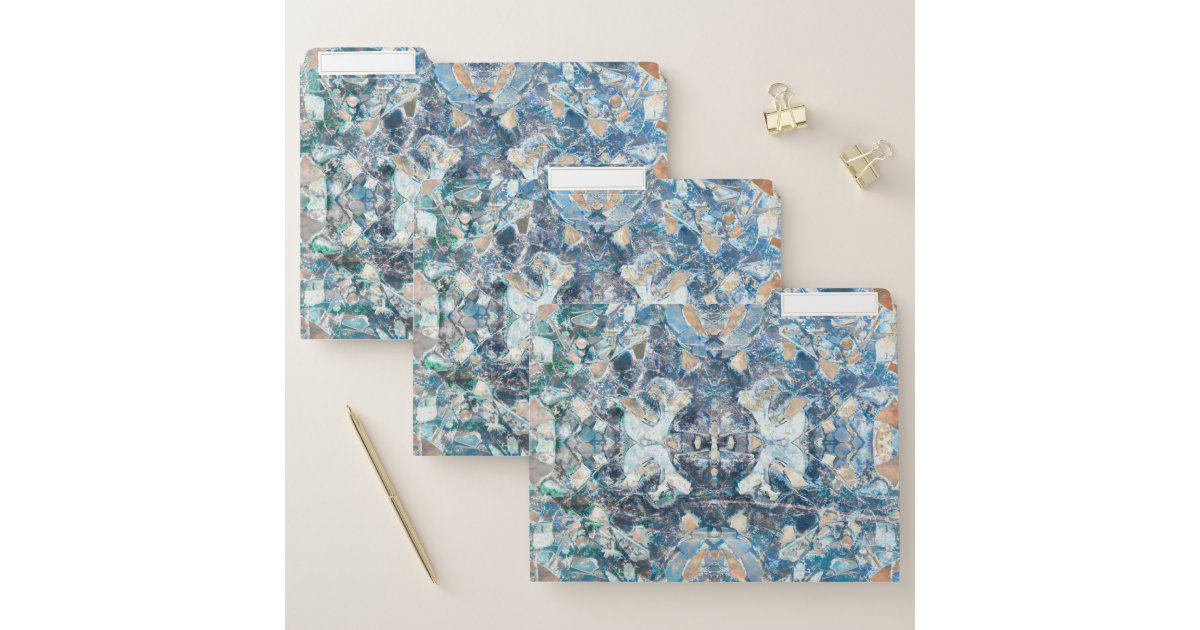 Native American Tribal Classic Blue Tan Design File Folder | Zazzle