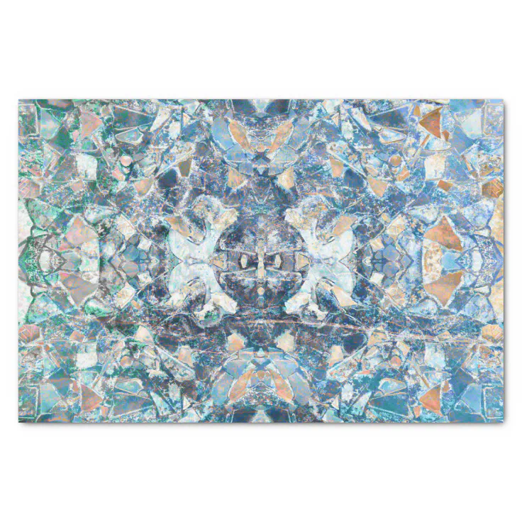 Native American Tribal Classic Blue Tan Design Tissue Paper | Zazzle