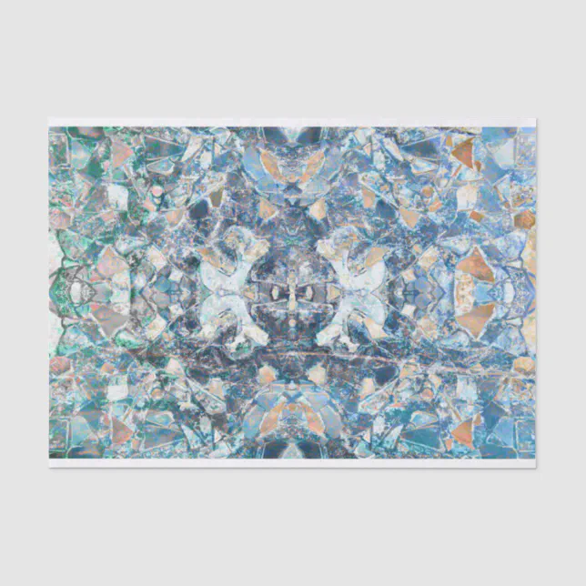 Native American Tribal Classic Blue Tan Design Tissue Paper | Zazzle