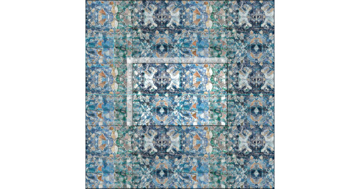 Native American Tribal Classic Blue Tan Pattern Fabric | Zazzle