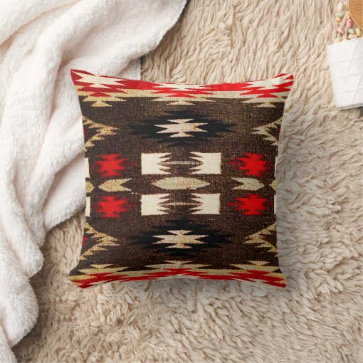 Native American Tribal Design Print Throw Pillow | Zazzle