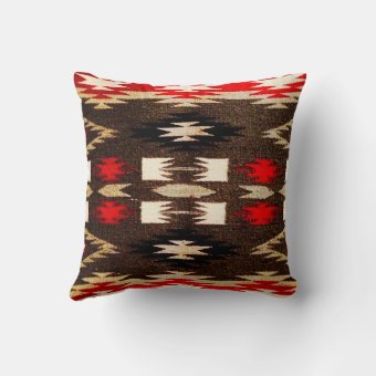 Native American Tribal Design Print Throw Pillow | Zazzle