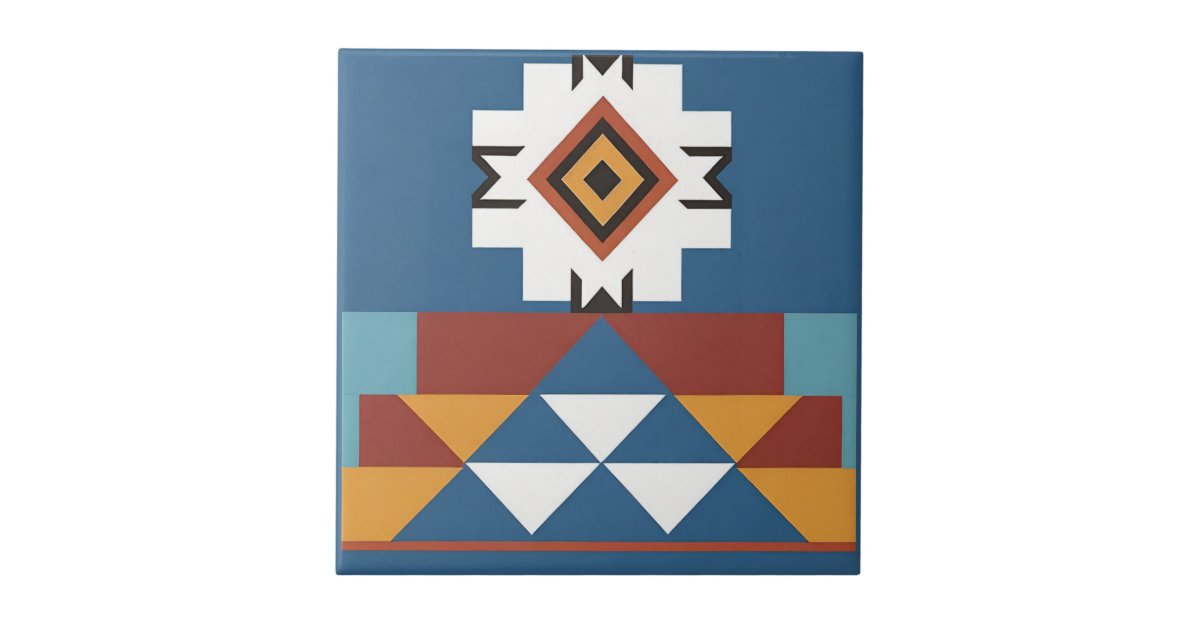 Native American Tribal Inspired Design Ceramic Tile | Zazzle
