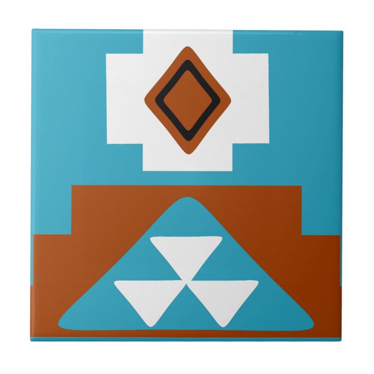 Native American Tribal Inspired Pattern Tile | Zazzle