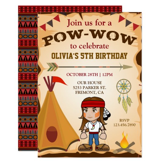 Native American Tribal Kids Birthday Party Invitation | Zazzle.com