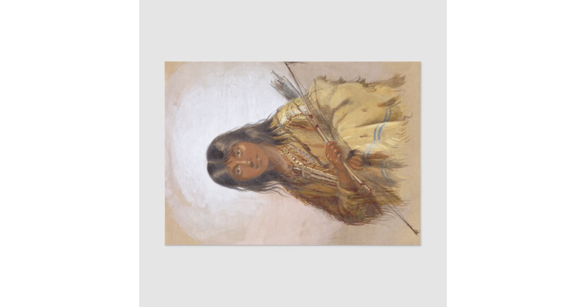 Native American Watercolor Painting Chinook Indian Tissue Paper | Zazzle