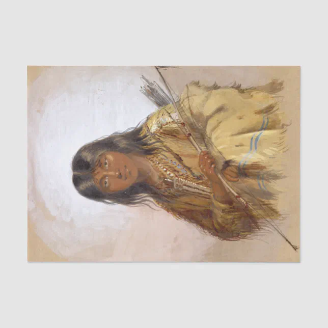 Native American Watercolor Painting Chinook Indian Tissue Paper | Zazzle