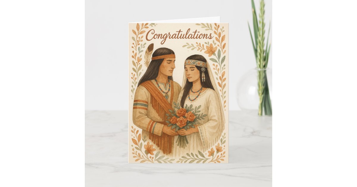 Native American Wedding Congratulations Card | Zazzle