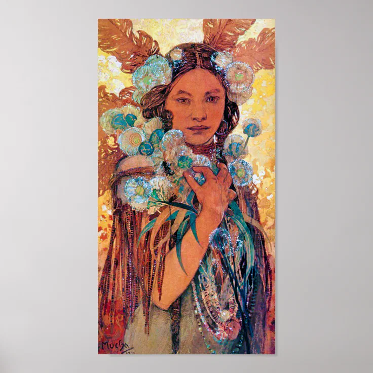 Native American Woman, Mucha Poster | Zazzle