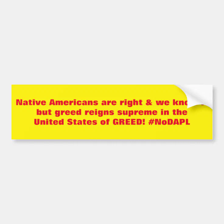 Native Americans are right #NoDAPL Bumper Sticker | Zazzle