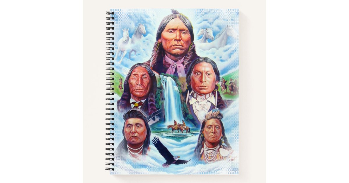 Native Americans Indian Chiefs Custom Template Notebook | Zazzle