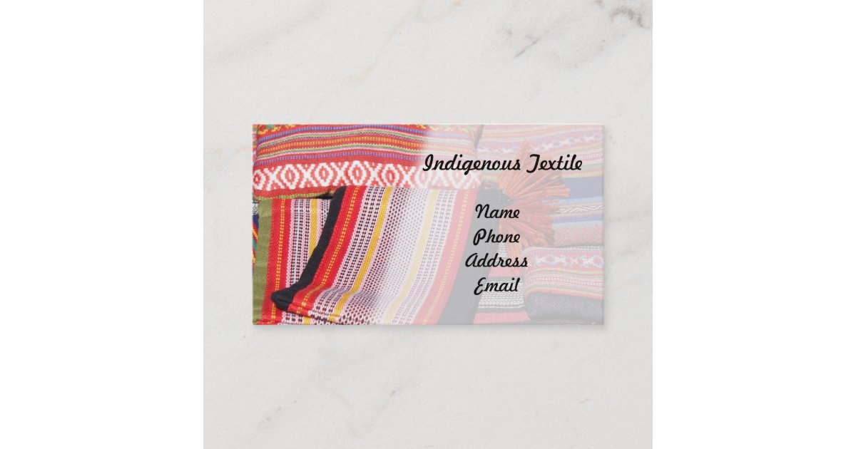 Native and Indigenous Textiles Business Card | Zazzle