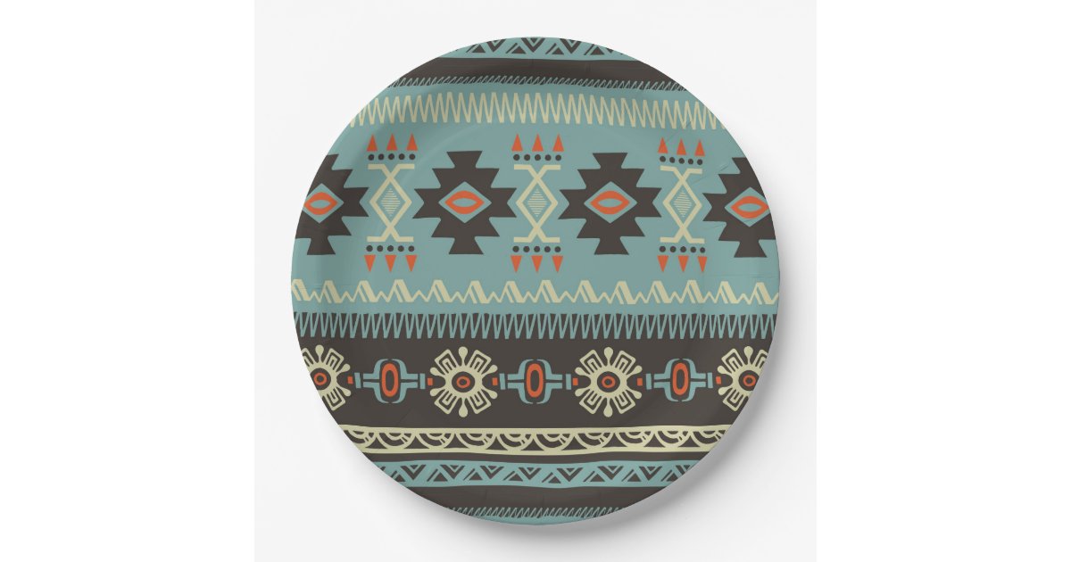 Native Blanket Pattern Paper Plates | Zazzle