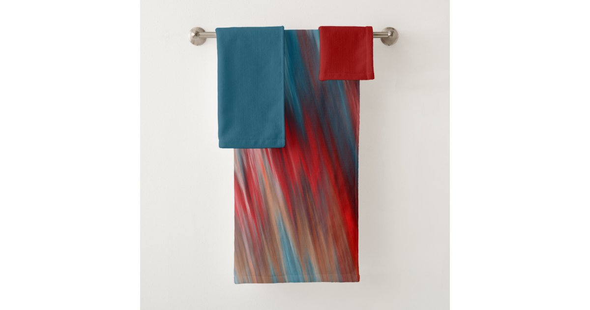 Native Fire Turquoise and red Bath Towel Set | Zazzle