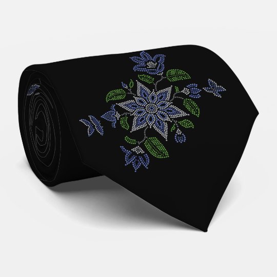 Native Flower Art Tie Metis Beading Ties & Gifts | Zazzle.com