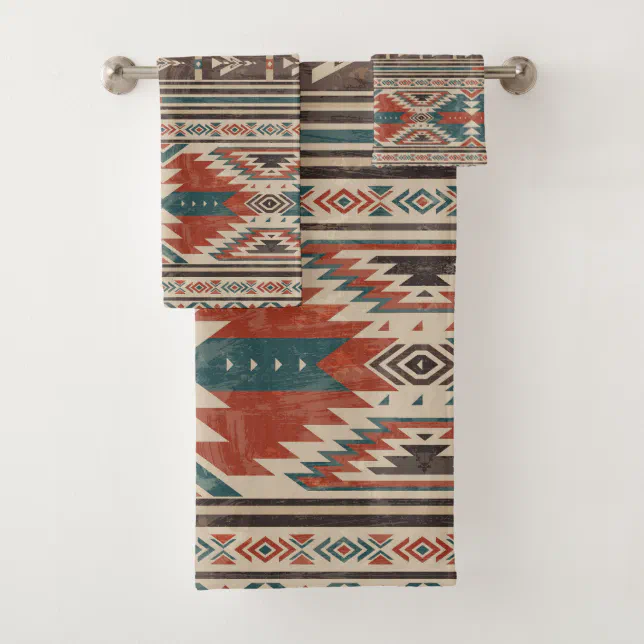 Native Pattern American Tribal Indian Ethnic Bath Towel Set | Zazzle