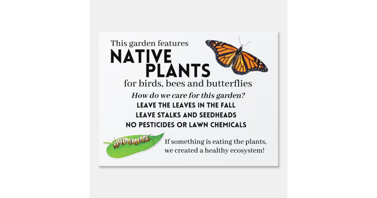 Native Plant Garden Sign (Large: 18 x 24) | Zazzle