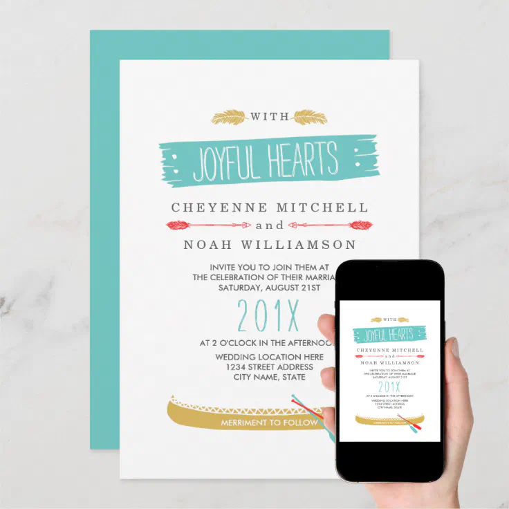 Native Themed | Modern Wedding Invitation | Zazzle