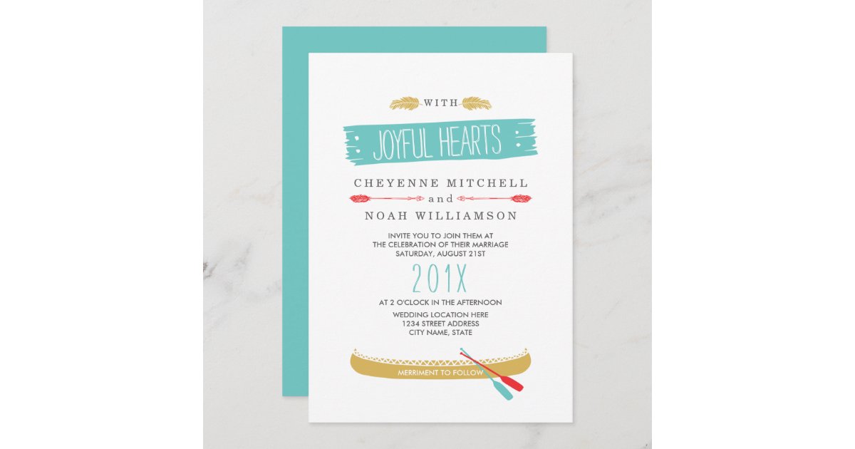 Native Themed | Modern Wedding Invitation | Zazzle