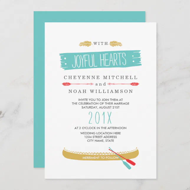 Native Themed | Modern Wedding Invitation | Zazzle