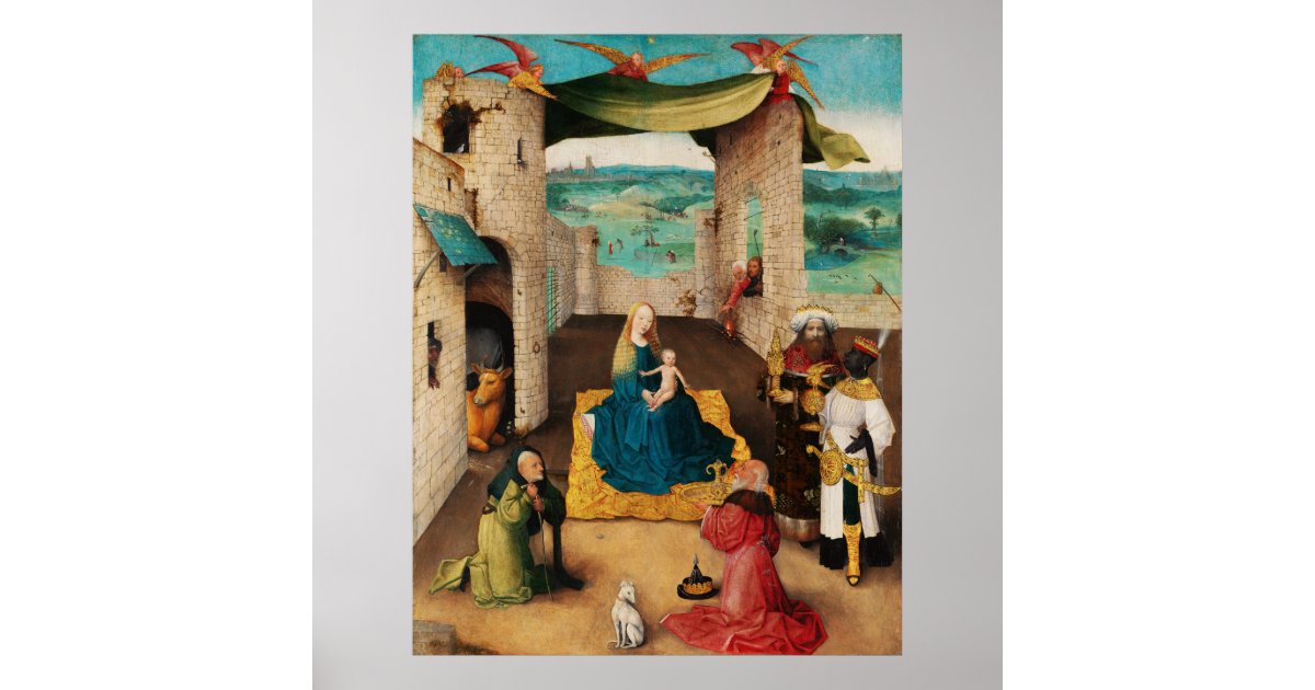 NATIVITY,ADORATION OF MAGI by BOSCH Christmas Poster | Zazzle