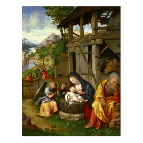 Nativity and Child Angels c1515 Postcard | Zazzle.com