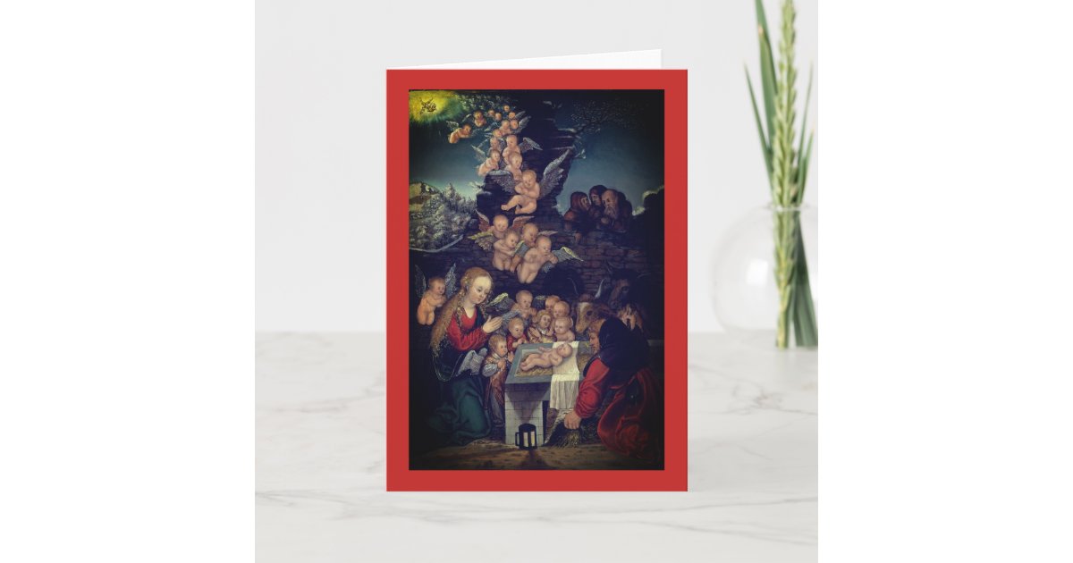 NATIVITY BY CRANACH RENAISSANCE CHRISTMAS CARD | Zazzle