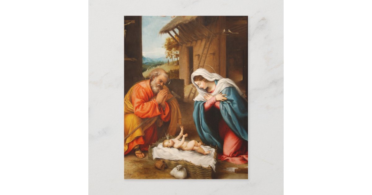 Nativity by Lorenzo Lotto Postcard | Zazzle