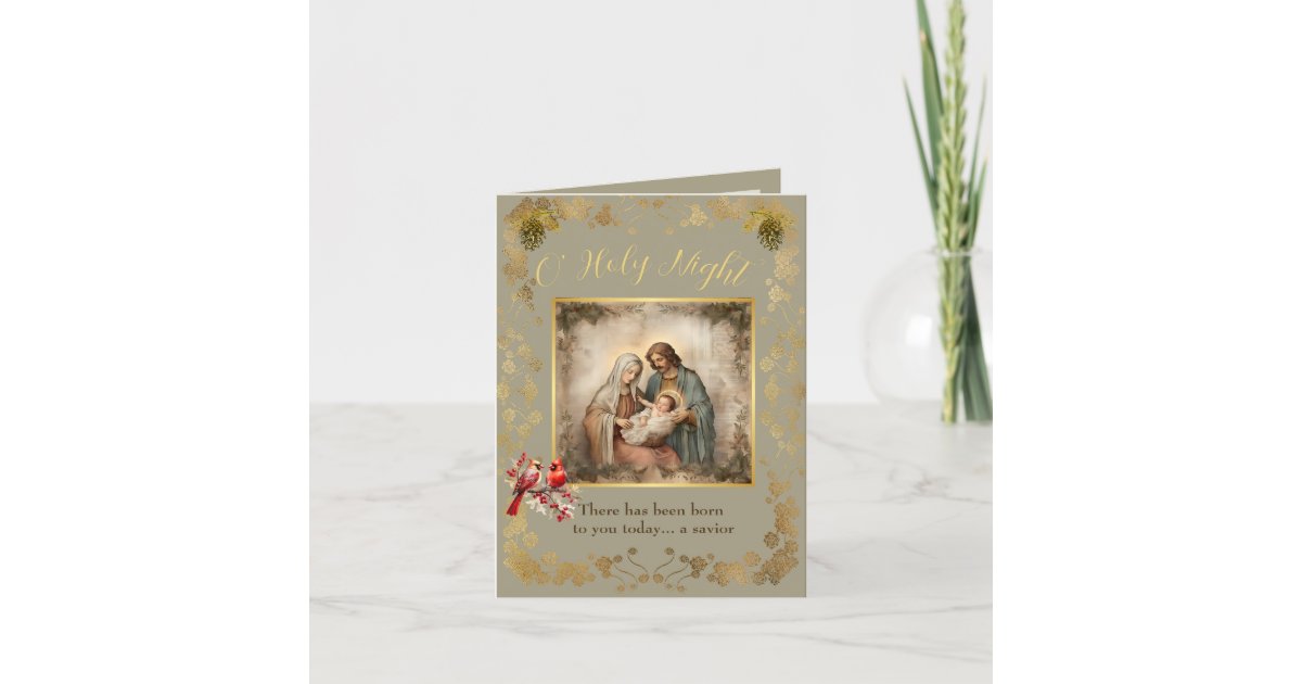 Nativity Christmas Card Folded Holiday Card | Zazzle