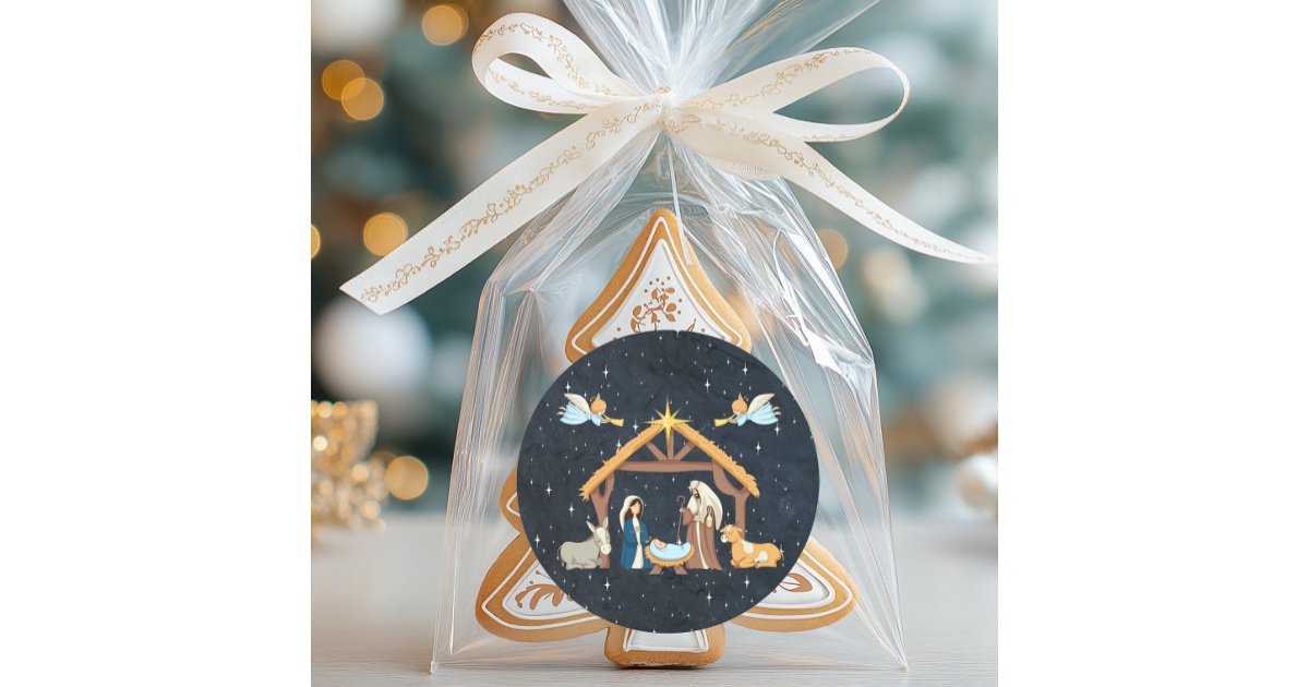 Nativity Christmas Classic Round Sticker | Zazzle