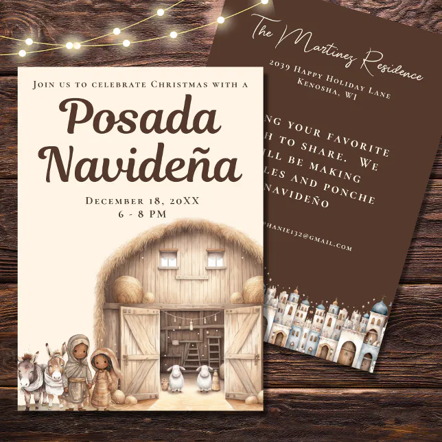 Nativity Festive Mexican Posada Navideña Invitation | Zazzle