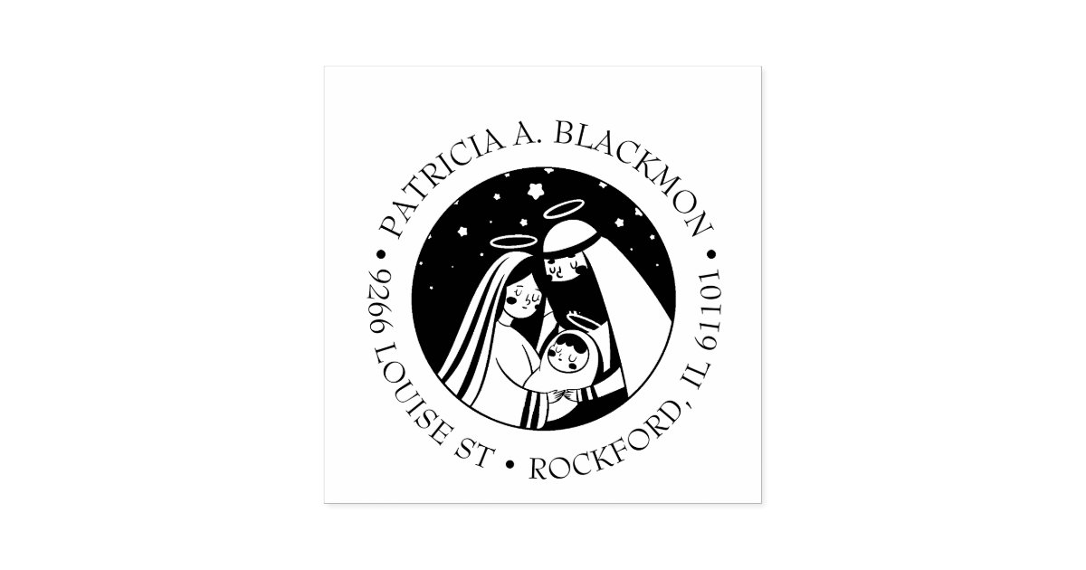 Nativity Holy Family Religious Christmas Christian Rubber Stamp | Zazzle