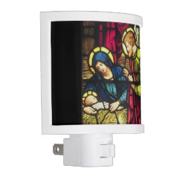 Nativity in Stained Glass Night Light | Zazzle