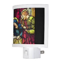 Nativity in Stained Glass Night Light | Zazzle