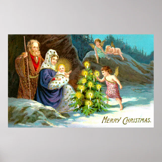 Nativity in the snow poster | Zazzle